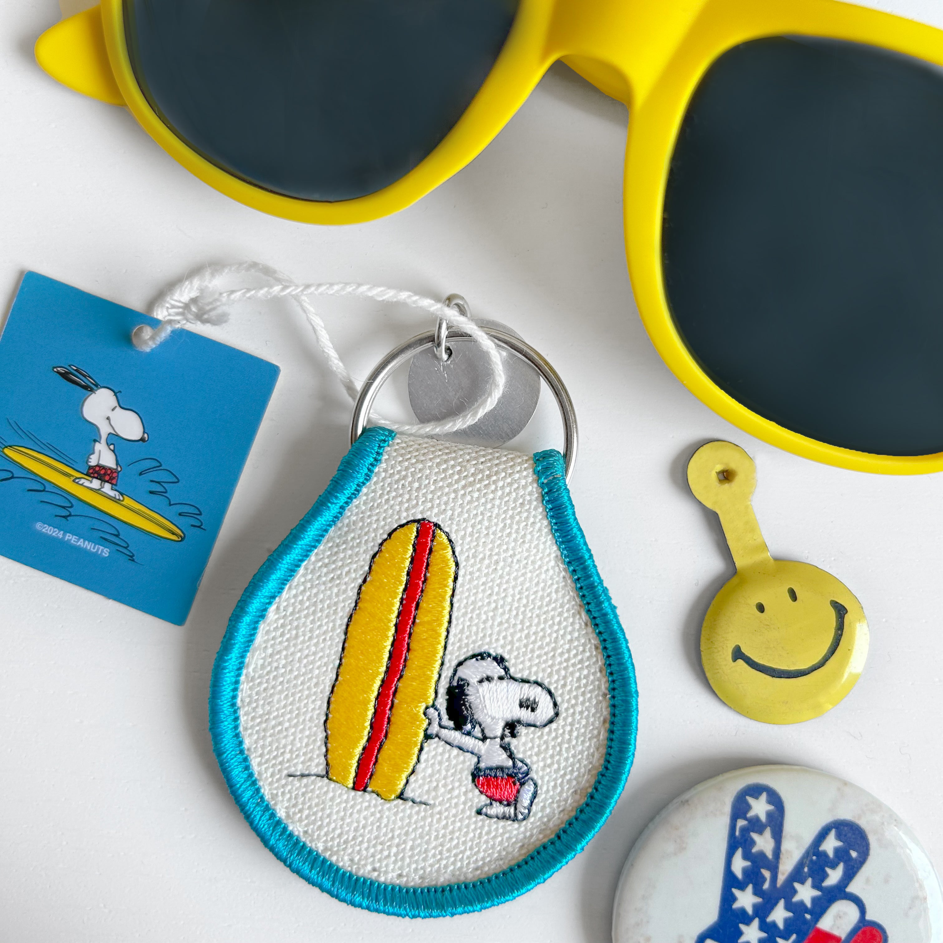 3P4 x Peanuts® - Snoopy Surf Patch Keychain – THREE POTATO FOUR
