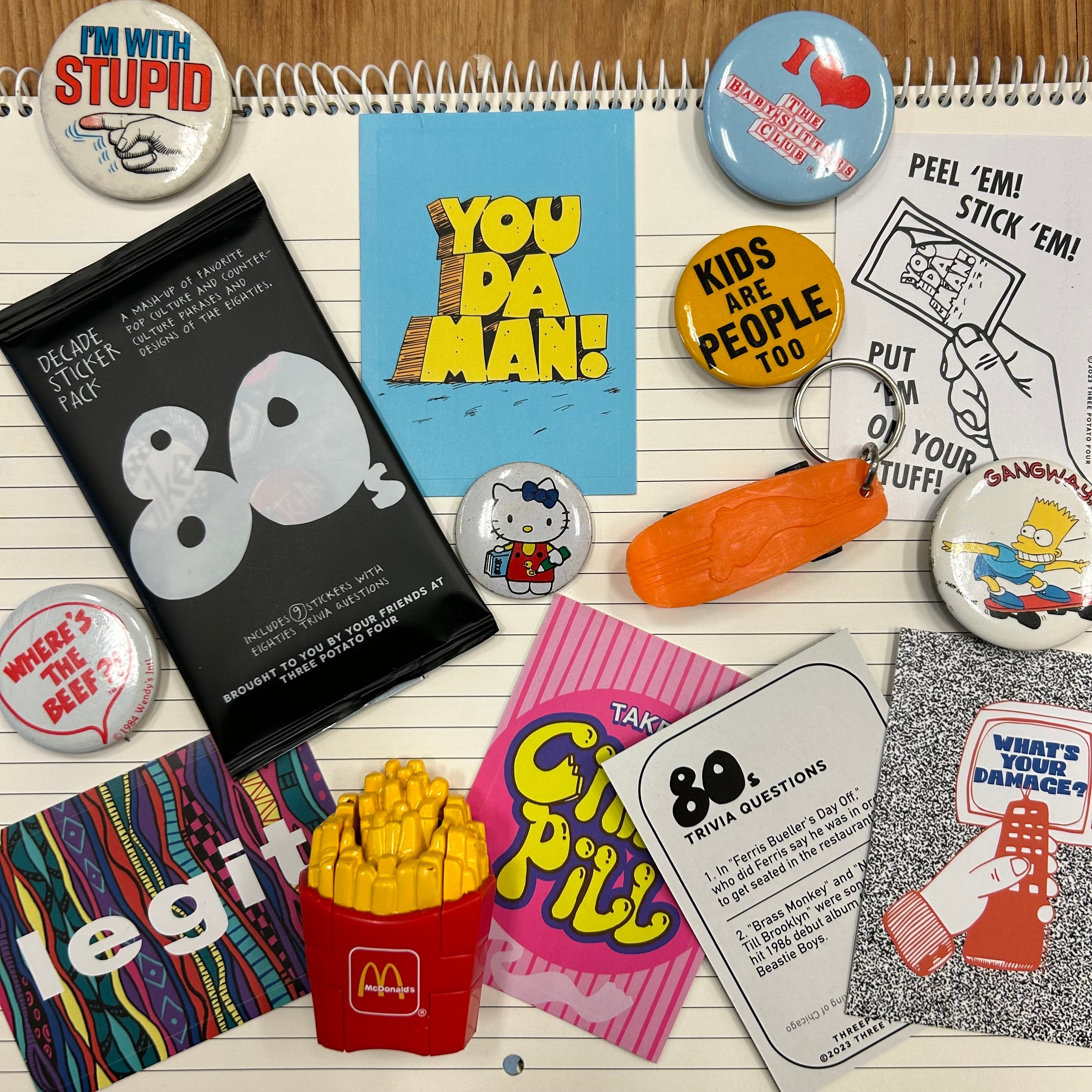 Decade Sticker Card Pack - 1980s – THREE POTATO FOUR