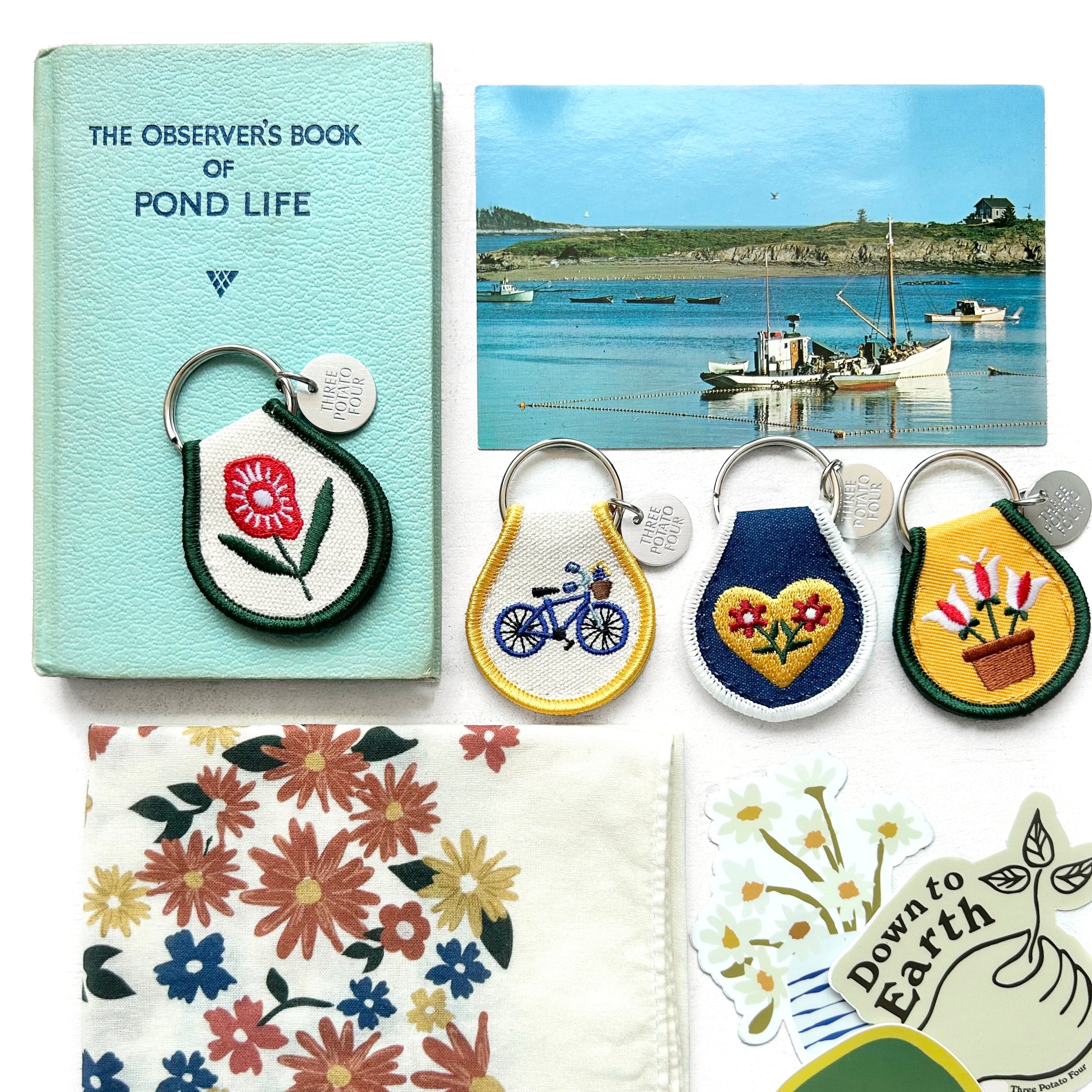Patch Keychain - Poppy Flower – THREE POTATO FOUR