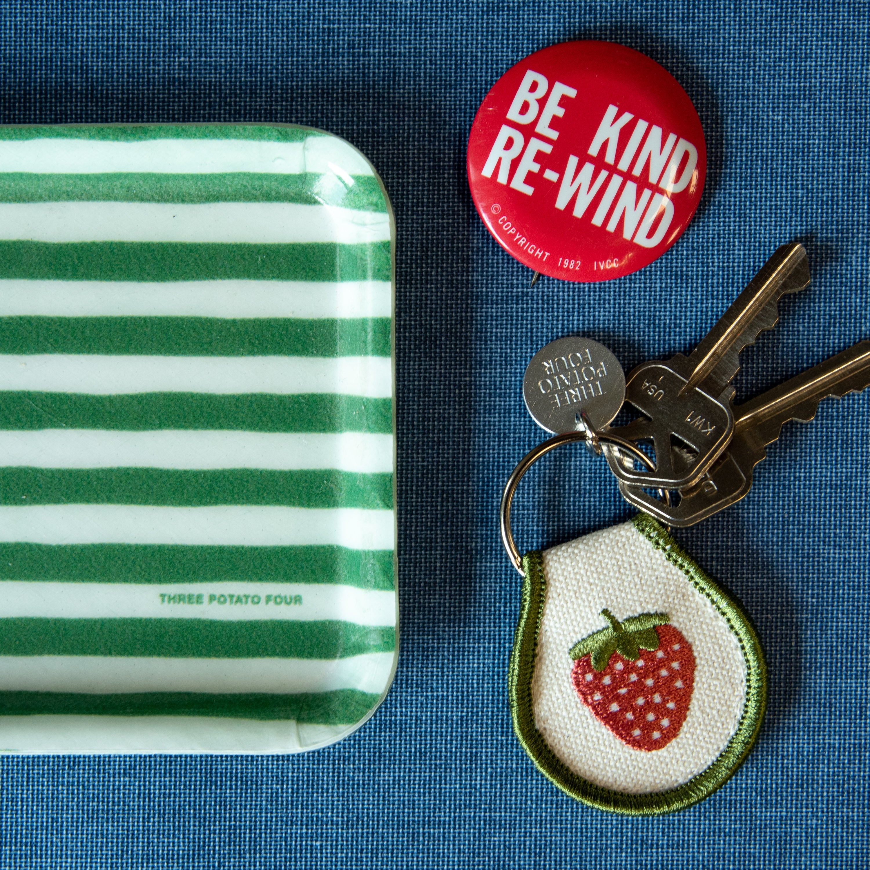 Patch Keychain - Strawberry – THREE POTATO FOUR