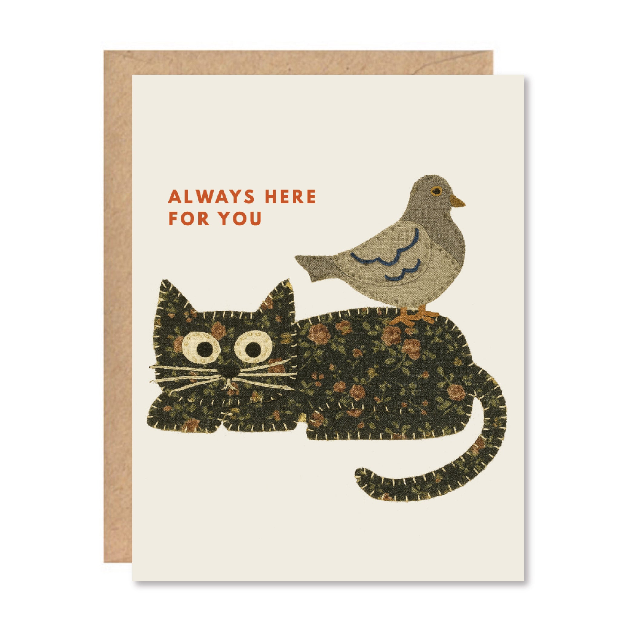 Greeting Card - "Always Here" Cat & Bird – THREE POTATO FOUR