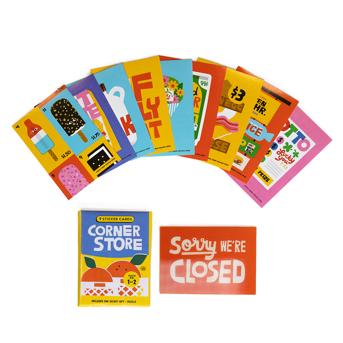 Corner Store Sticker Card Pack #1 – THREE POTATO FOUR